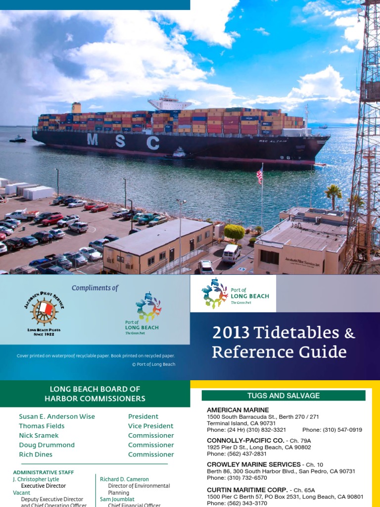 Tide Tables Final 2013 | PDF | Tugboat | Port