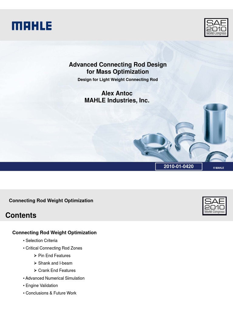 Advanced Connecting Rod Design For Mass Optimization | PDF | Fatigue ...