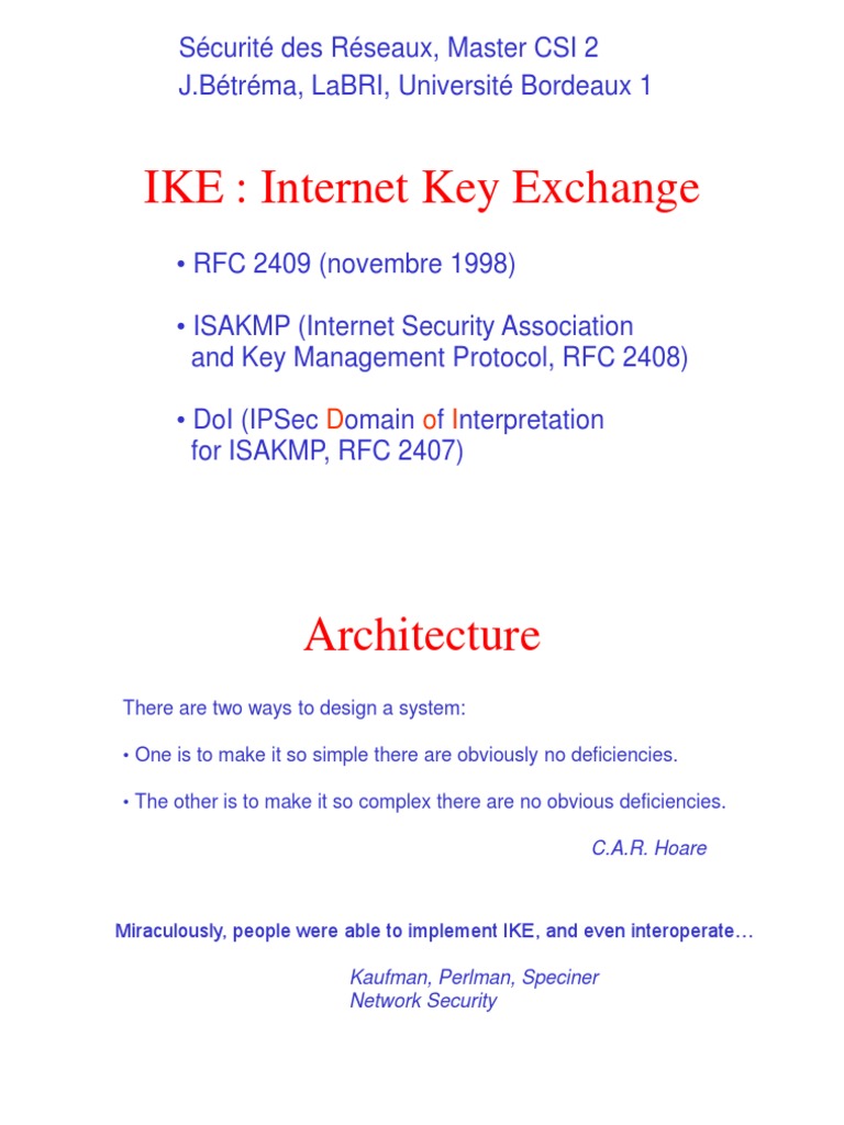 An In-Depth Examination of the Internet Key Exchange (IKE) Protocol ...