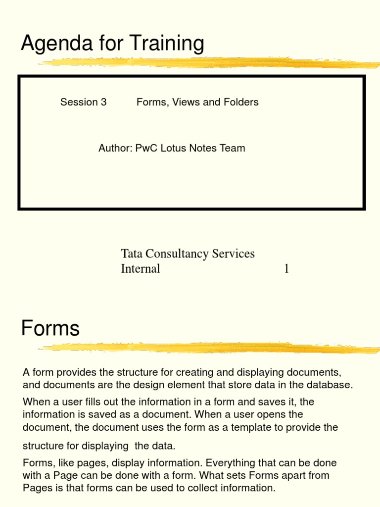 Lotus Notes R8 Developer Training Session3 | PDF | Html | Html Element