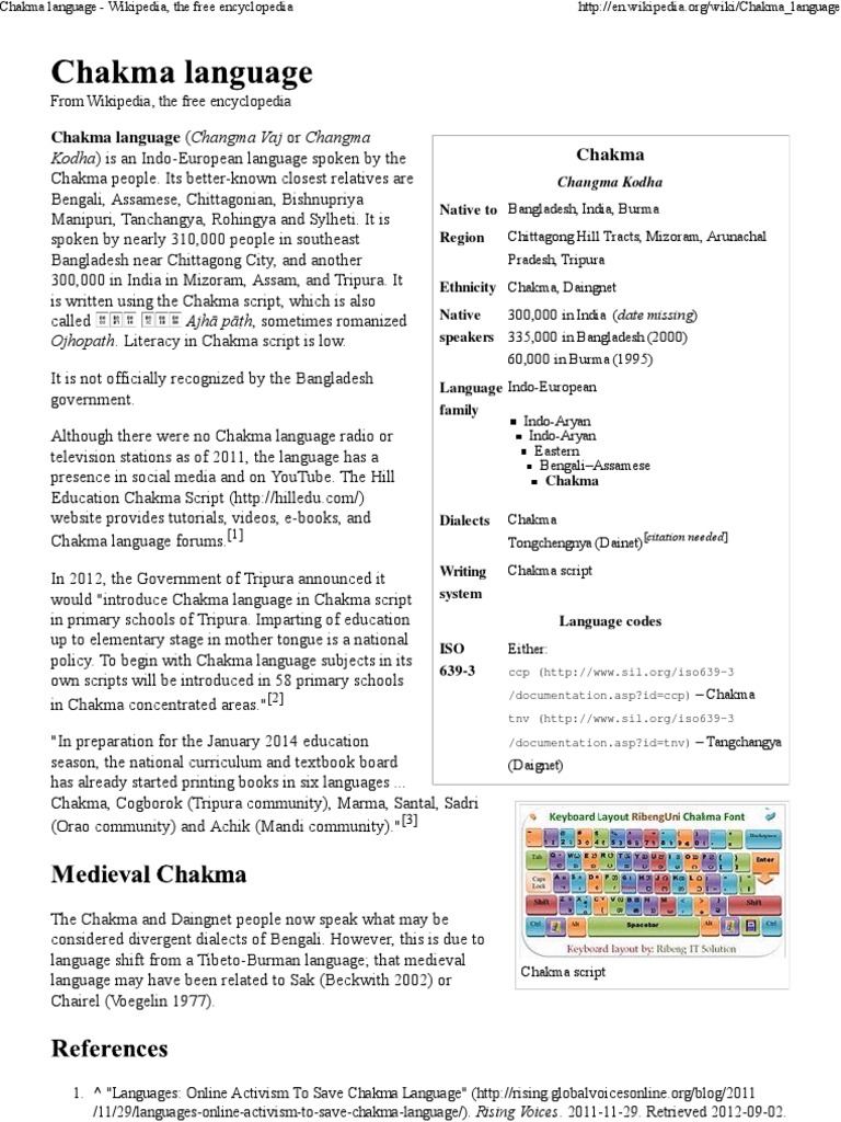 Chakma Language - Wikipedia, The Free Encyclopedia | PDF | States And ...
