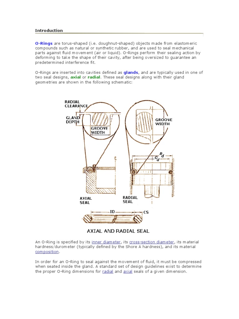 O-Rings: Axial Radial | PDF | Mechanical Engineering | Applied And ...