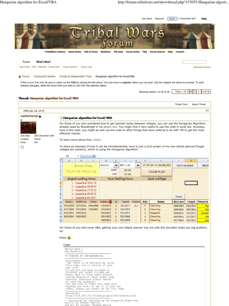 Hungarian Algorithm For Excel - VBA | PDF | Matrix (Mathematics ...