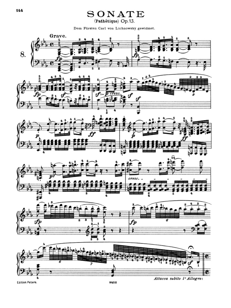 Piano Sonata No. 8 in C Minor, Op. 13 | PDF | Foreign Language Studies