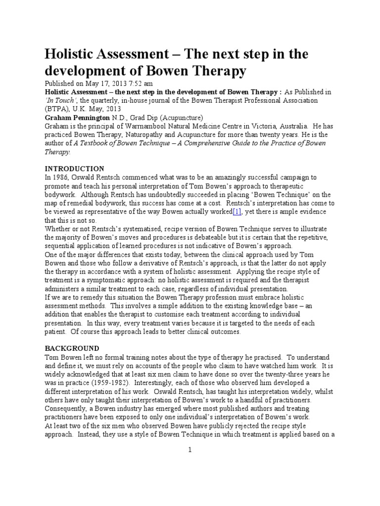 Holistic Assessment | PDF | Alternative Medicine | Chiropractic