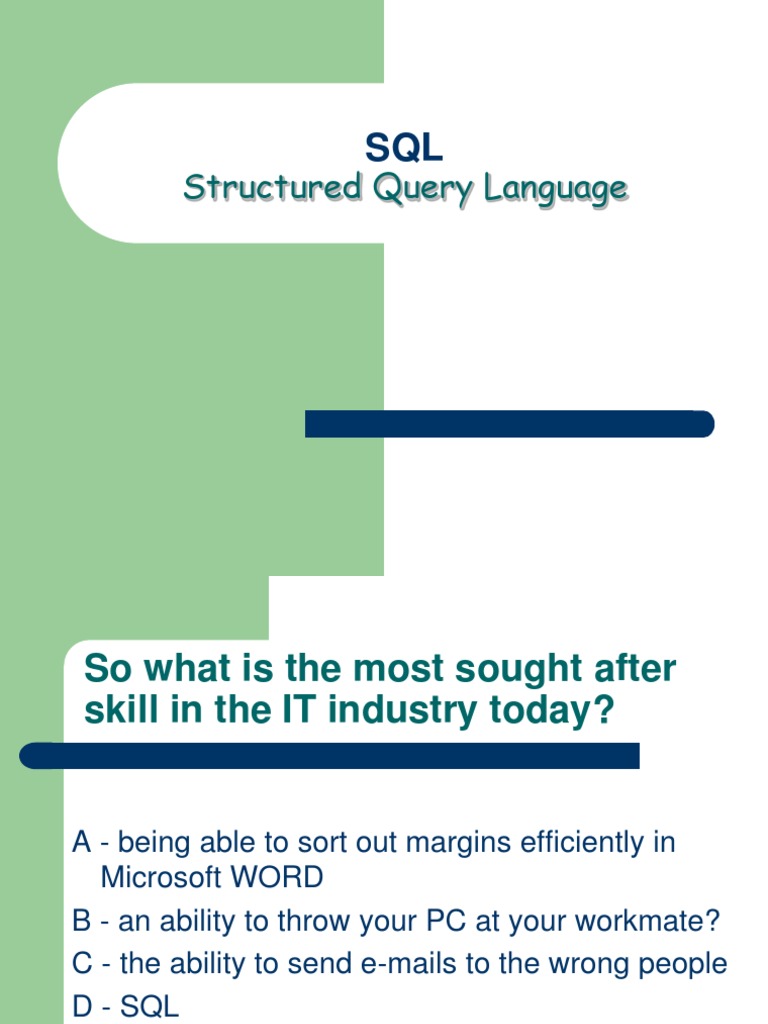 Structured Query Language | Download Free PDF | Sql | Data Management Software