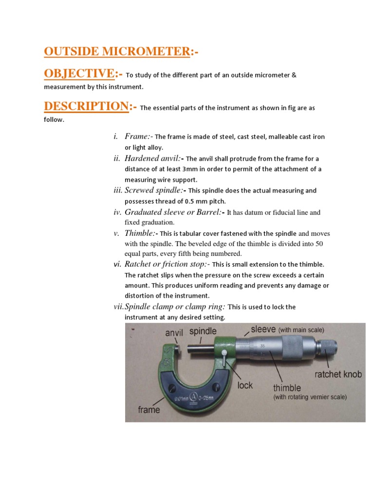 Micrometer | PDF | Metalworking | Scientific Observation
