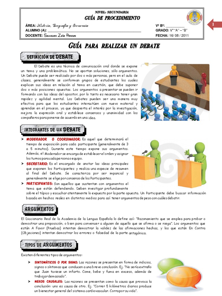 Guía para organizar un debate escolar efectivo sobre si la educación ...