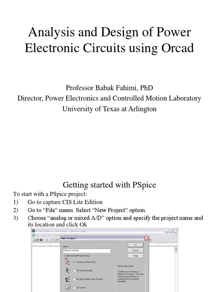 Analysis and Design of Power Electronic Circuits Using Orcad | PDF ...