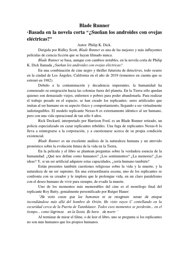 Libro Recomendado - Blade Runner | PDF