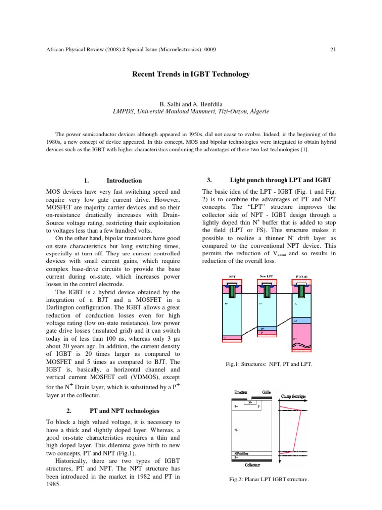 Recent Trends in IGBT Technology | PDF | Mosfet | Field Effect Transistor