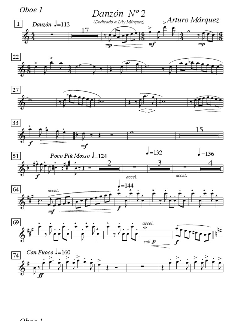 Danzón 2 Oboe 1 | PDF