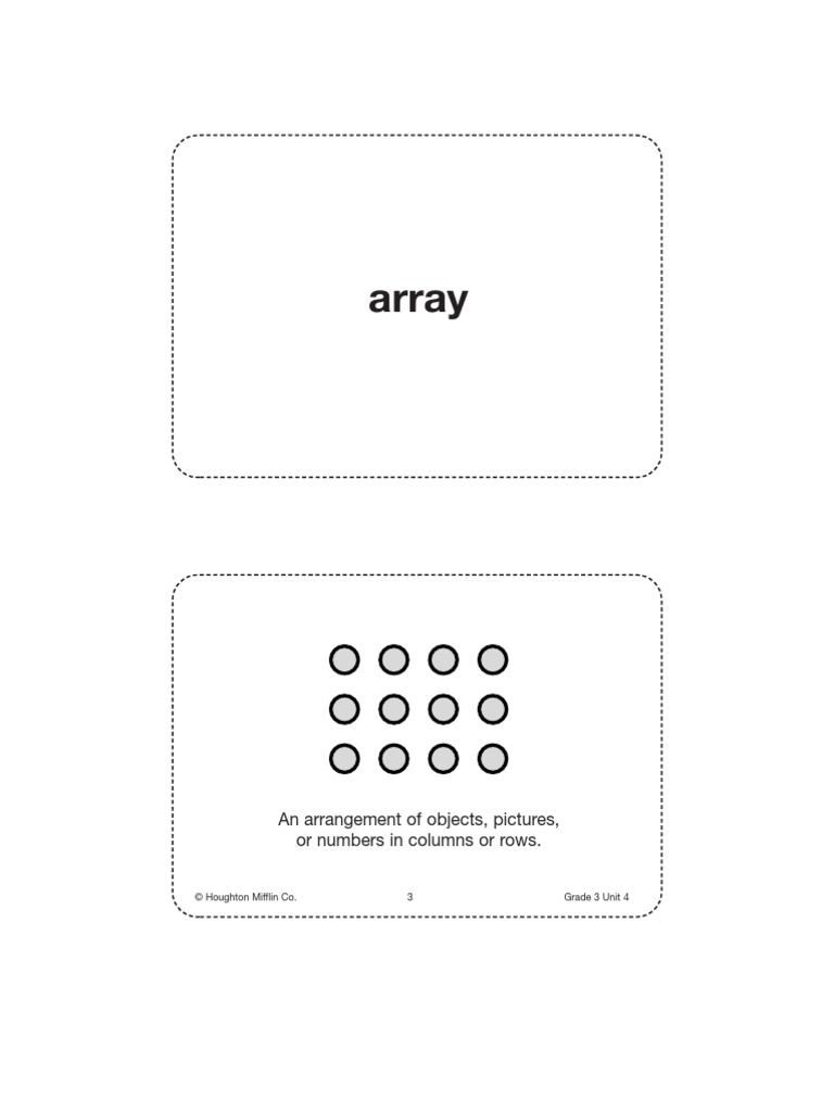 Array: An Arrangement of Objects, Pictures, or Numbers in Columns or ...
