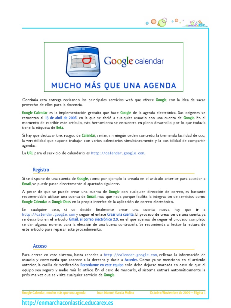 Google Calendar | PDF