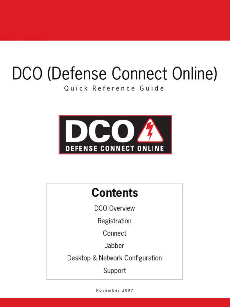 DCO (Defense Connect Online) : Quick Reference Guide | PDF | Instant Messaging | Web Conferencing