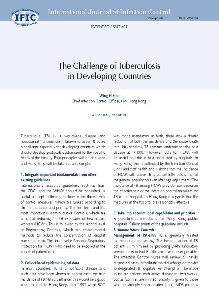 The Challenge of Tuberculosis in Developing Countries: International ...
