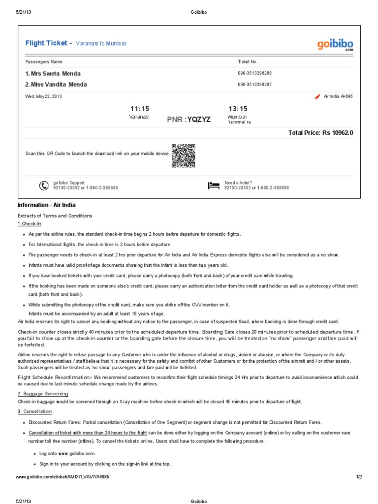 Goibibo | Ticket (Admission) | Fee