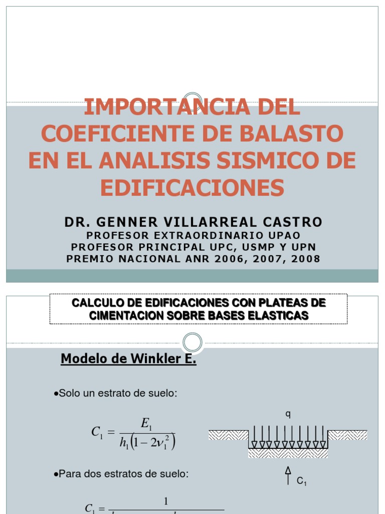 Importancia Del Coeficiente de Balasto