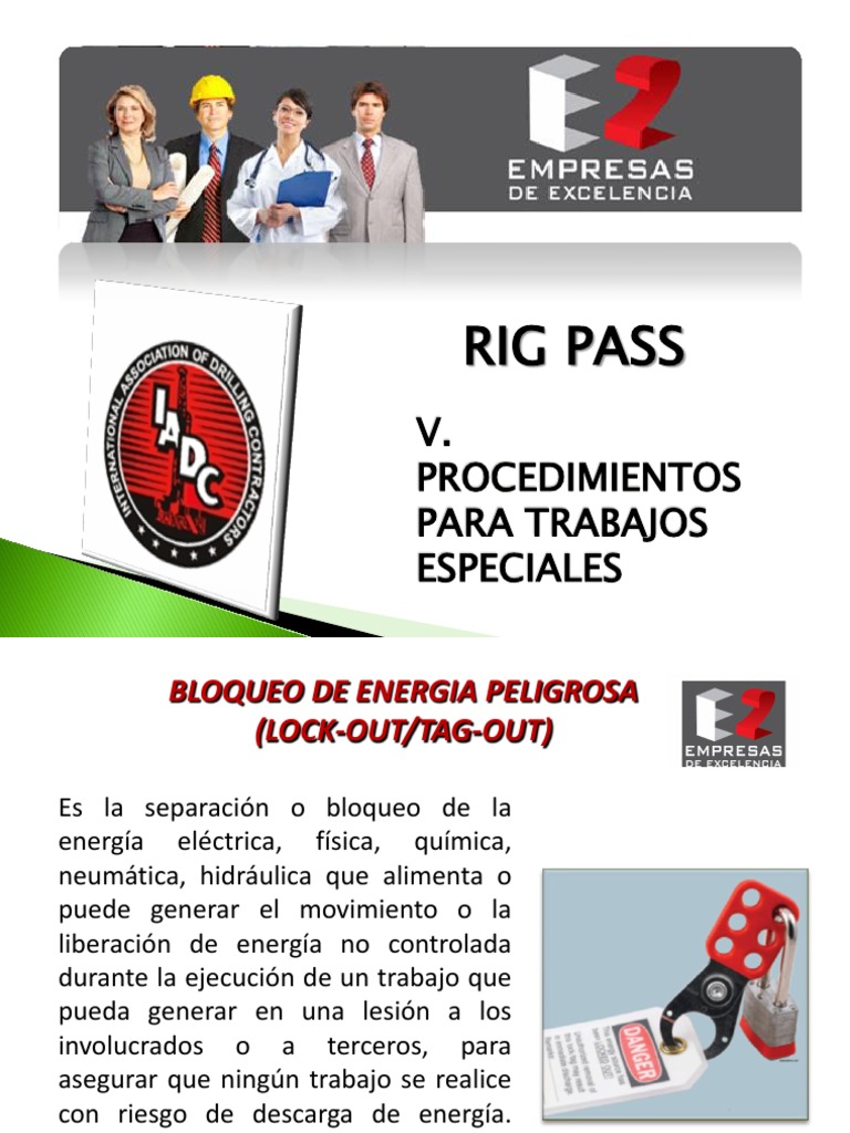 Rig Pass 5 Procedimientos Trabajos Especiales | PDF | Bloqueo ...