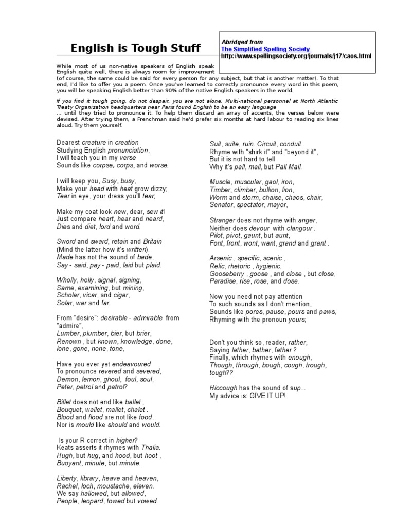 English Is Tough Stuff | PDF | English Language | Linguistics