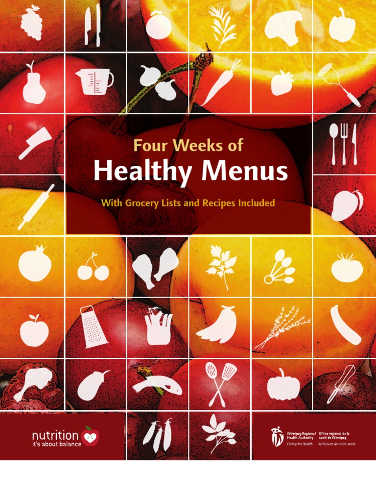 Four Weeks of Healthy Menus | PDF | Salad | Pasta