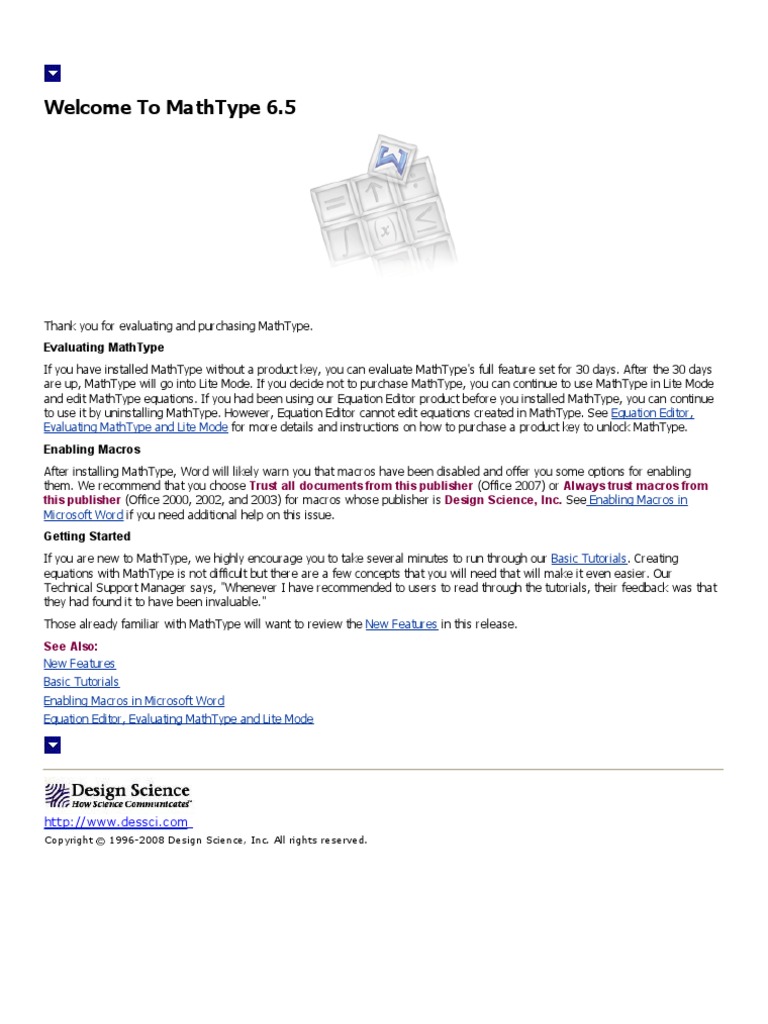 Mathtype 6 5 For Windows CHM | PDF | Typefaces | Button (Computing)