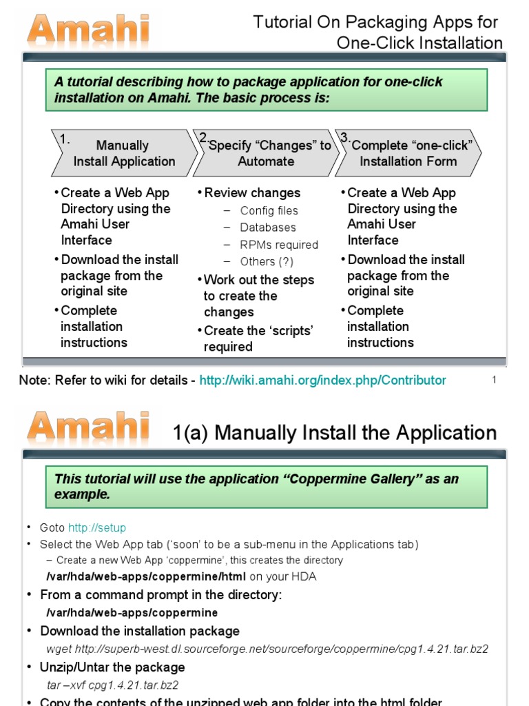Amahi: Packaging Applications For One-Click Installation | PDF | Web Application | Application ...