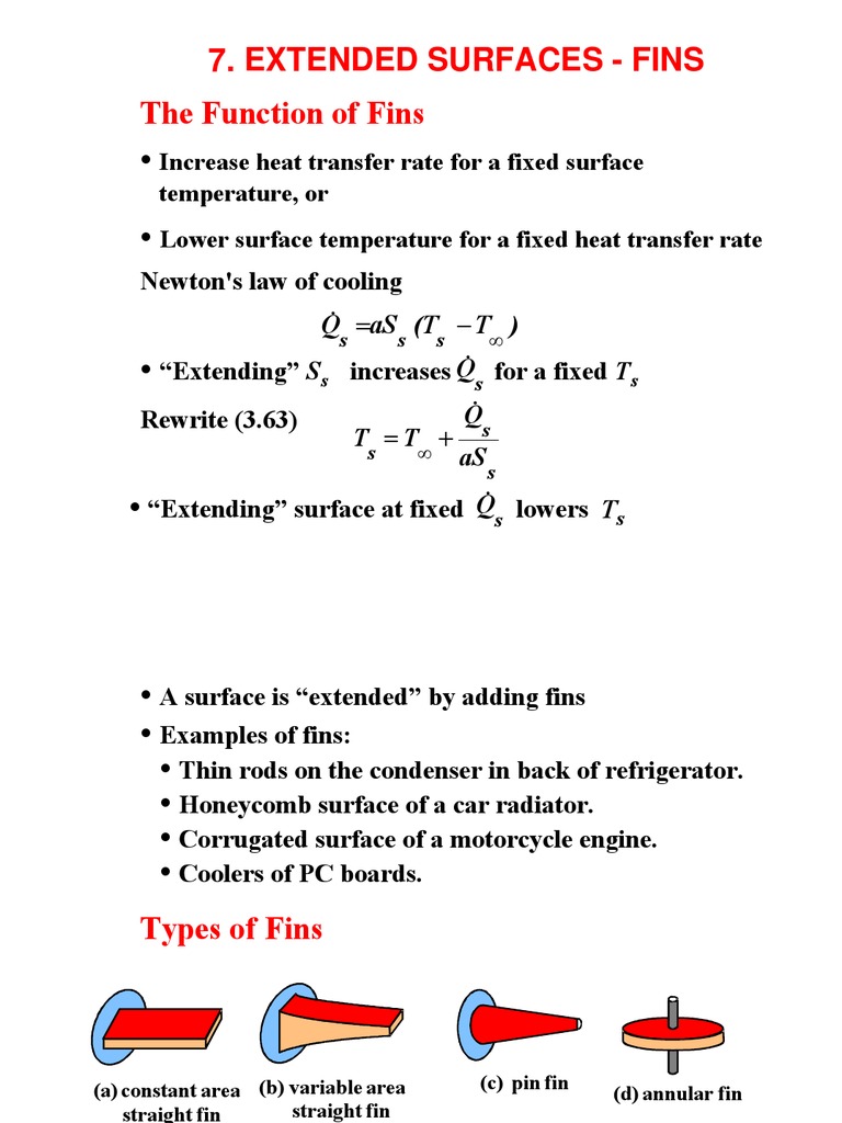Extended Surface Fins | PDF | Thermal Conduction | Heat Transfer