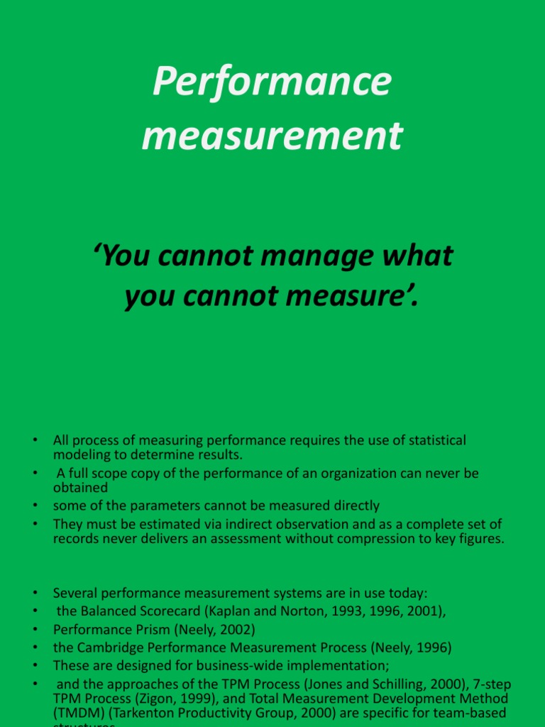 Performance Measurement | Download Free PDF | Business | Leadership