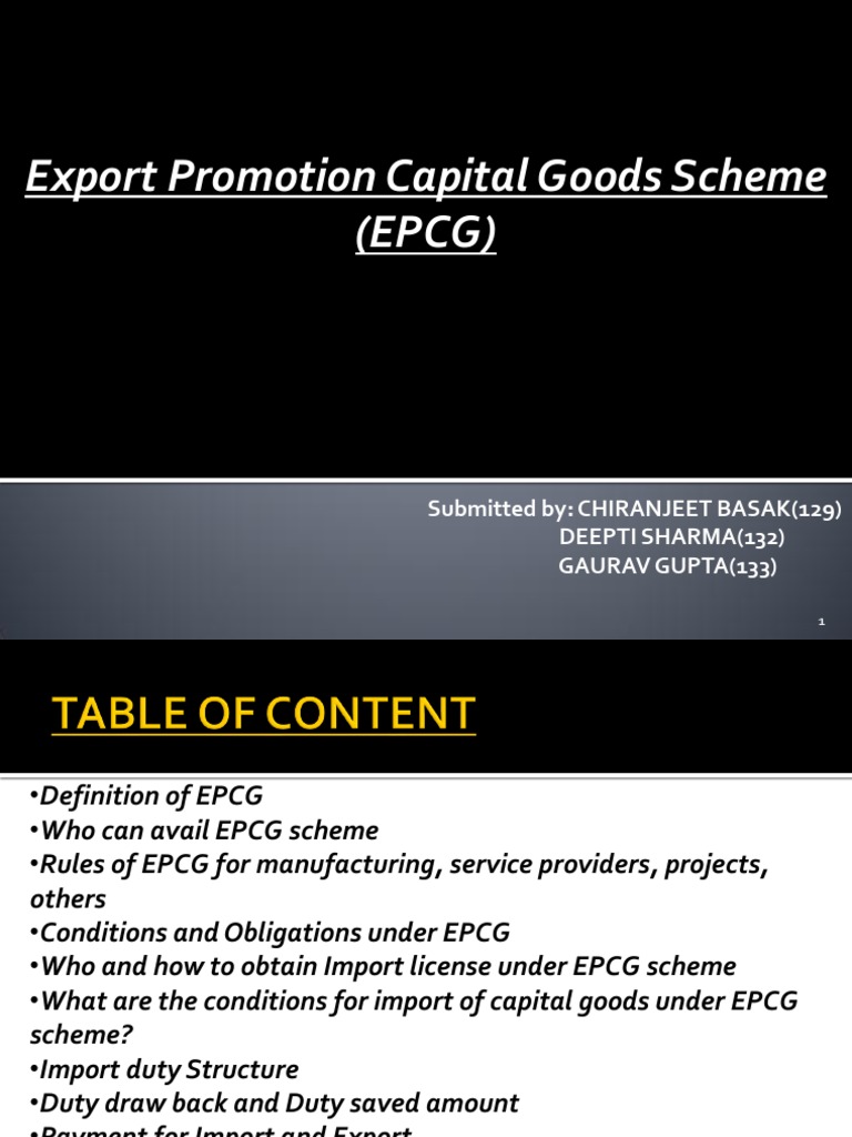 EPCG Scheme Overview and Benefits | PDF | Exports | Reserve Bank Of India