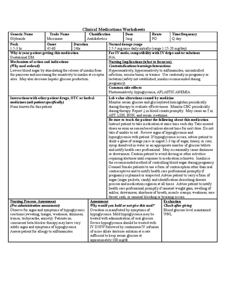 Micronase (Glyburide) | PDF | Hypoglycemia | Pharmacology