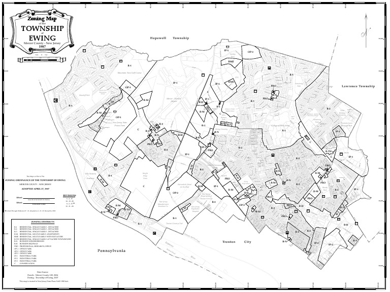 Ewing Township Zoning Map