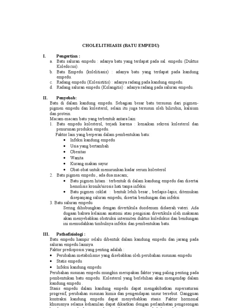 LP Cholelithiasis (Batu Empedu) | PDF | Kesehatan Holistik | Sains & Matematika