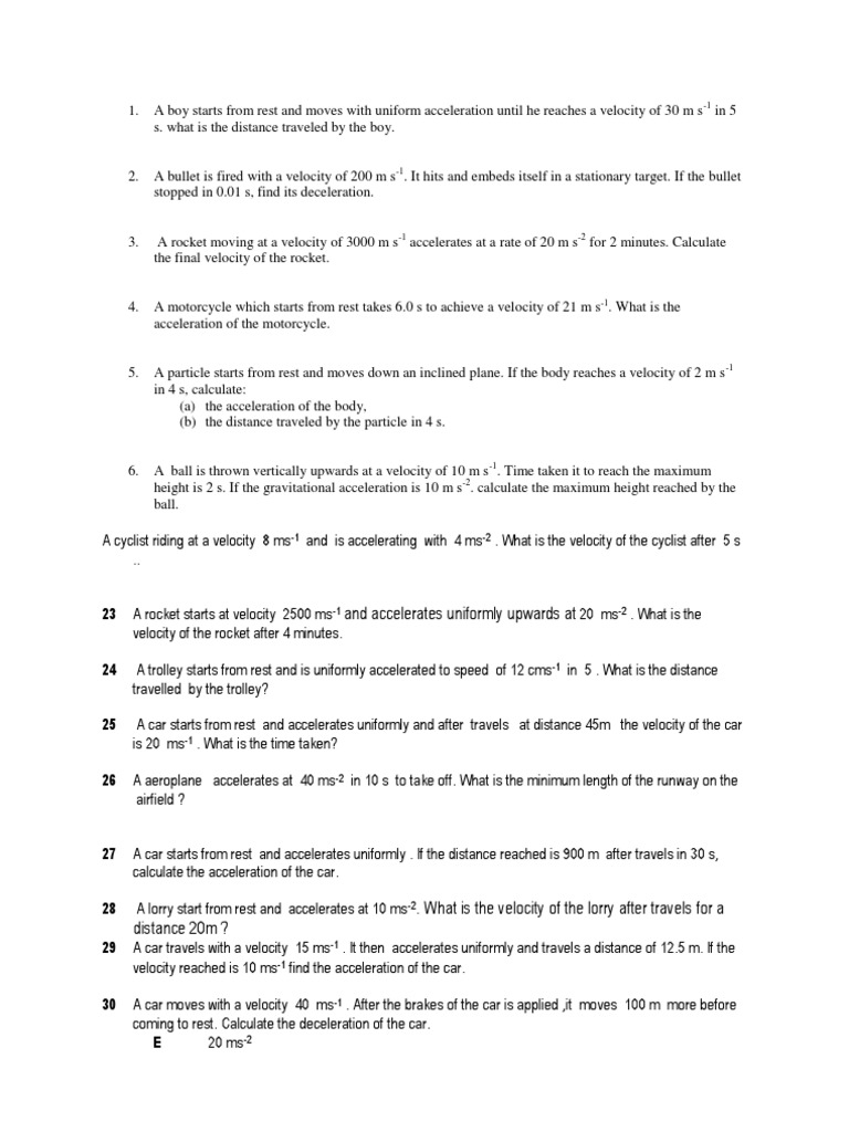 Latihan Linear Motion | Download Free PDF | Acceleration | Velocity