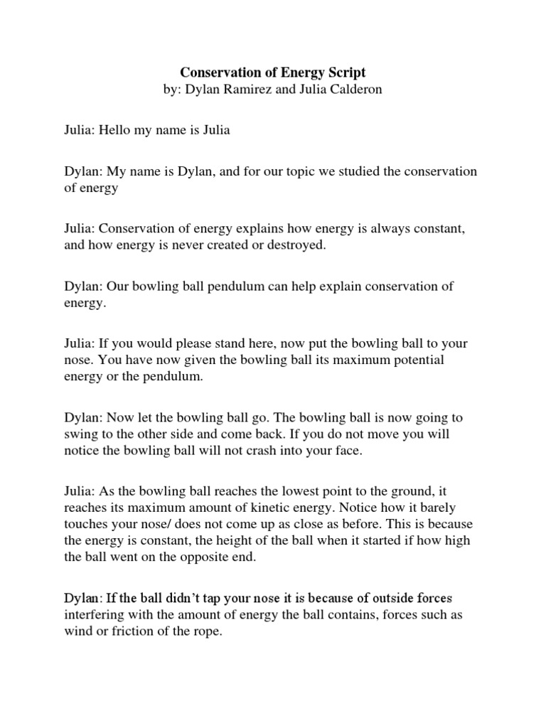 Demo Script | PDF | Kinetic Energy | Potential Energy