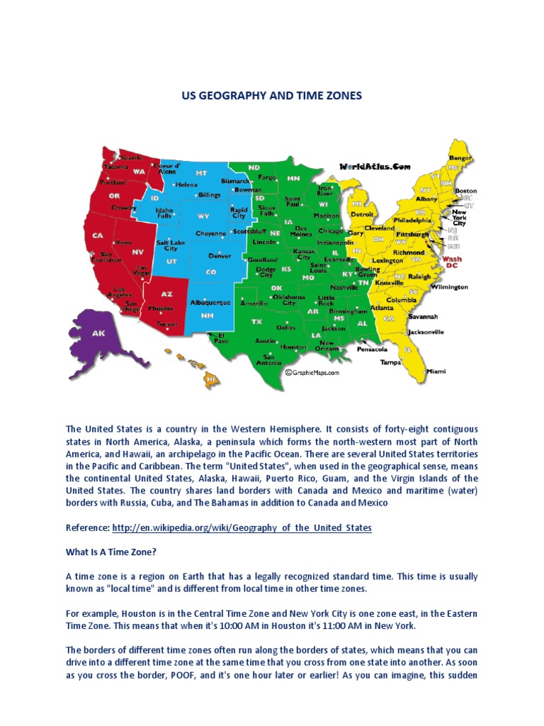 Us Geography and Time Zones | Daylight Saving Time | Greenwich Mean Time