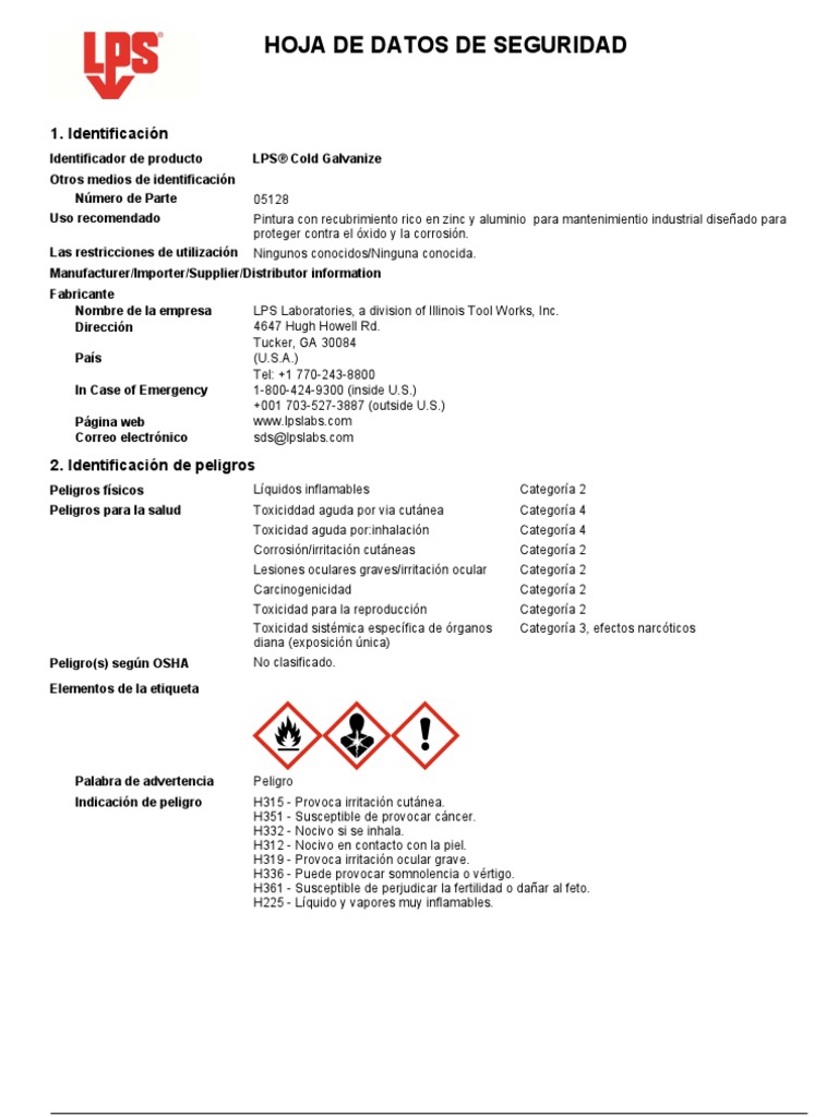 MSDS LPS 2 | PDF | Residuos | Aluminio
