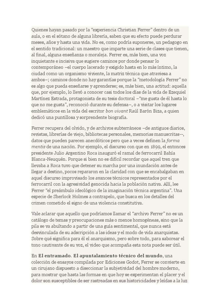 Christian Ferrer | PDF | Subjetividad | Science