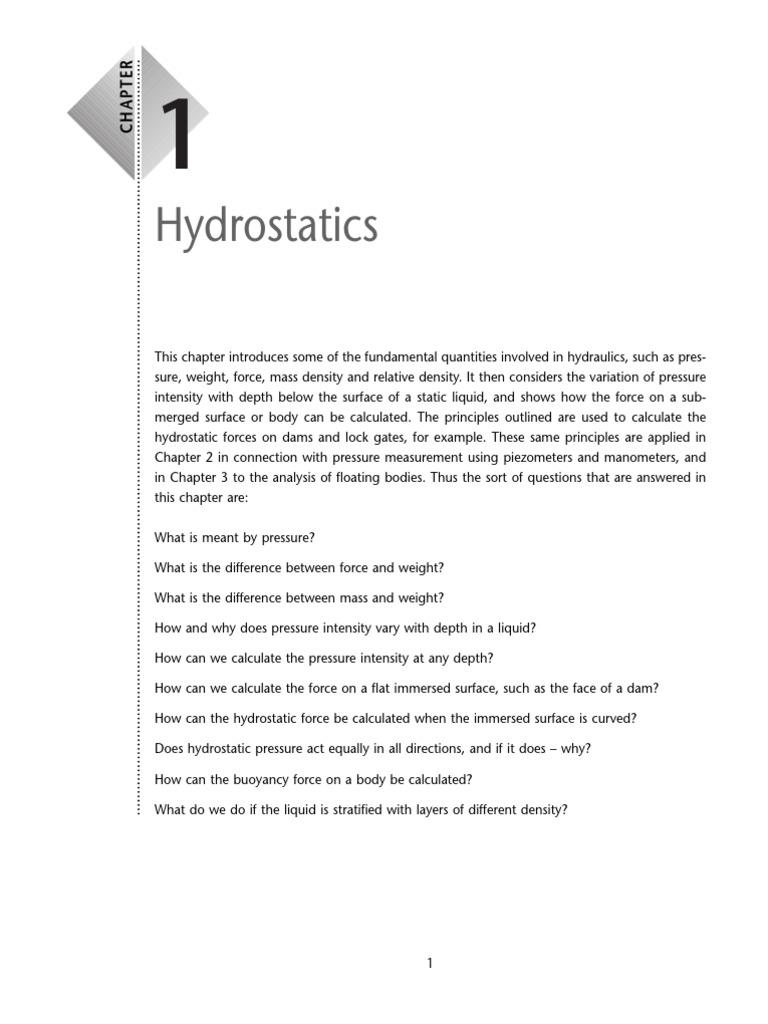 Hydrostatics | PDF | Buoyancy | Pressure