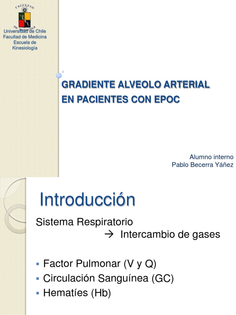 Gradiente Alveolo Arterial | PDF | Enfermedad pulmonar obstructiva ...