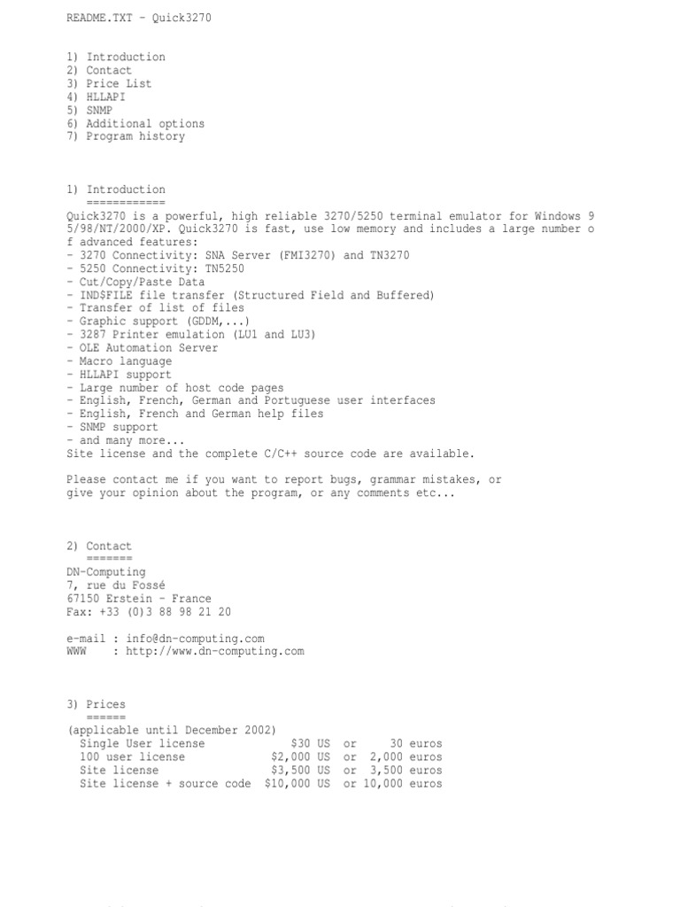 Quick3270 Terminal Emulator Documentation: User Guide Overview and ...