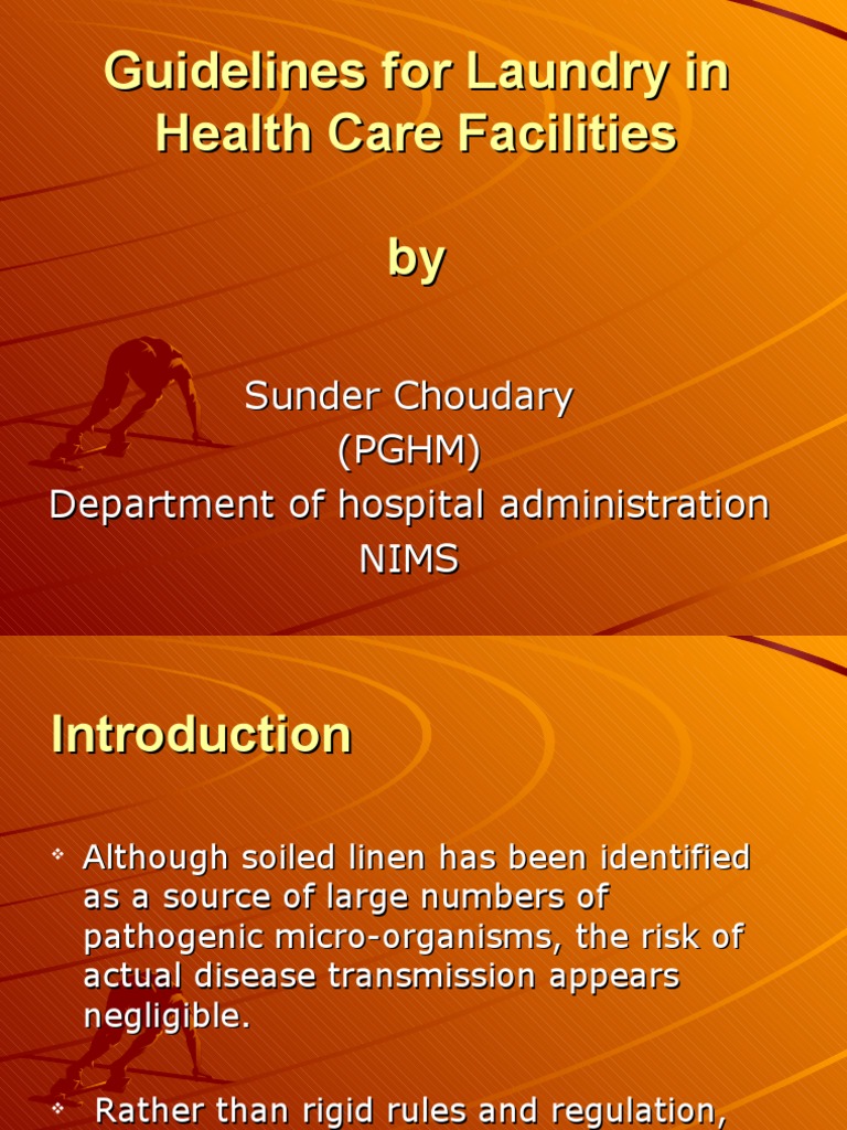 Guidelines For Laundry in Health Care Facilities by | PDF | Public ...