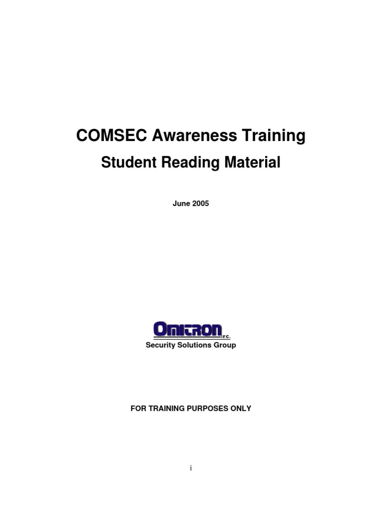COMSEC Material | Classified Information | Telecommunication