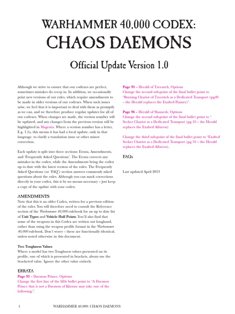 Chaos Daemons: Warhammer 40,000 Codex | PDF