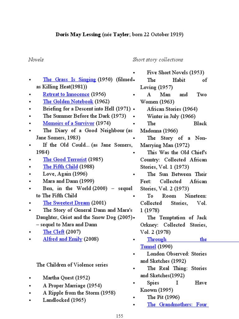 Fact and Fiction in Doris Lessing's Autobiography | PDF | Doris Lessing ...