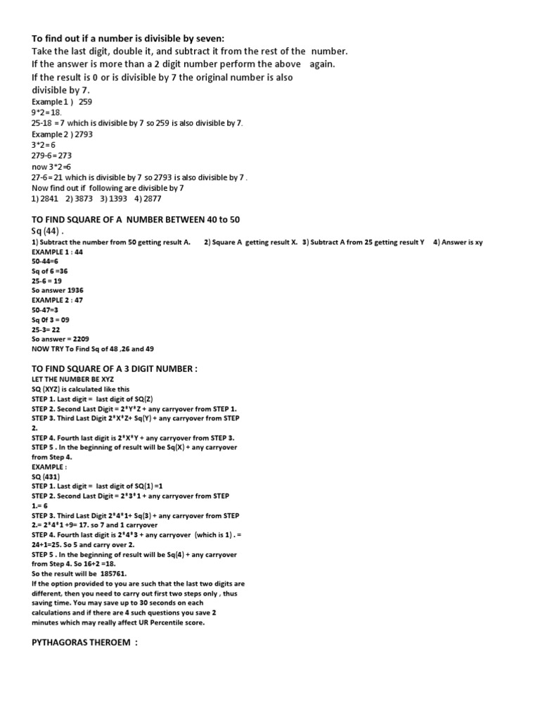 Maths Short Cuts | Download Free PDF | Fraction (Mathematics) | Numbers