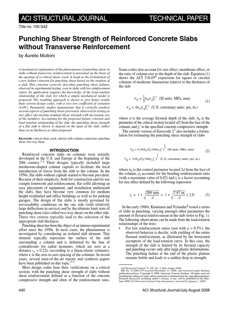 Punching Shear Strength of Reinforced Concrete Slabs Without Transverse ...