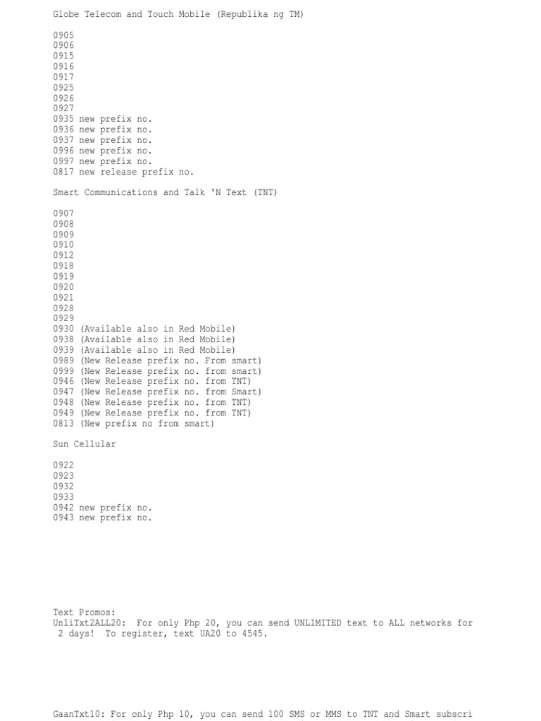 TNT Promo | PDF | Text Messaging | Wireless