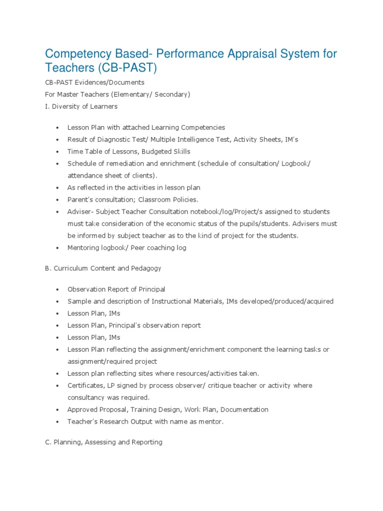 Competency Based | Lesson Plan | Teachers