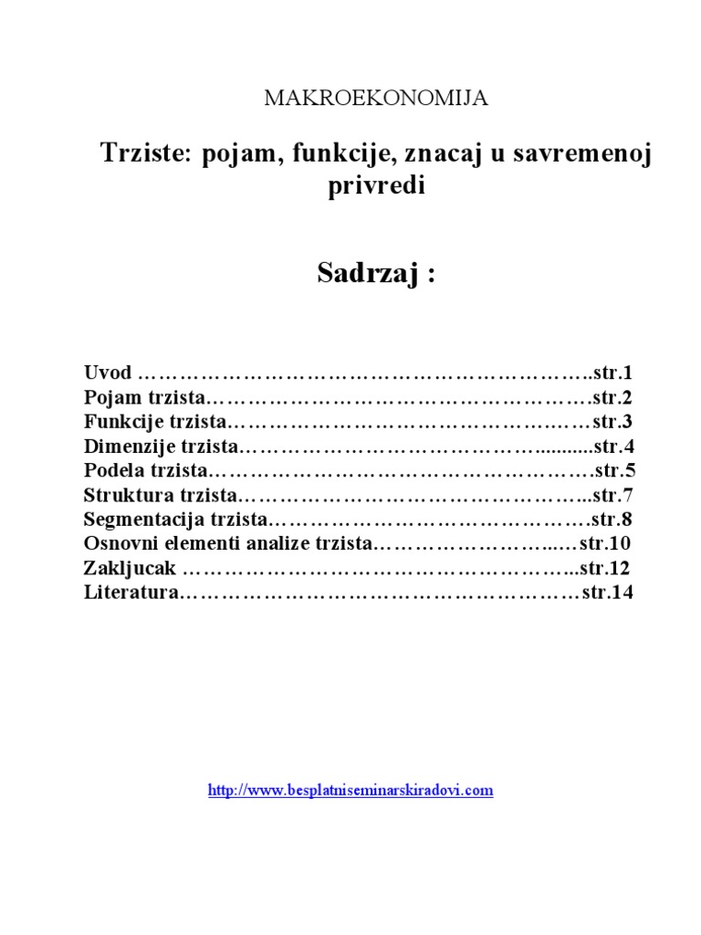 Trziste | PDF